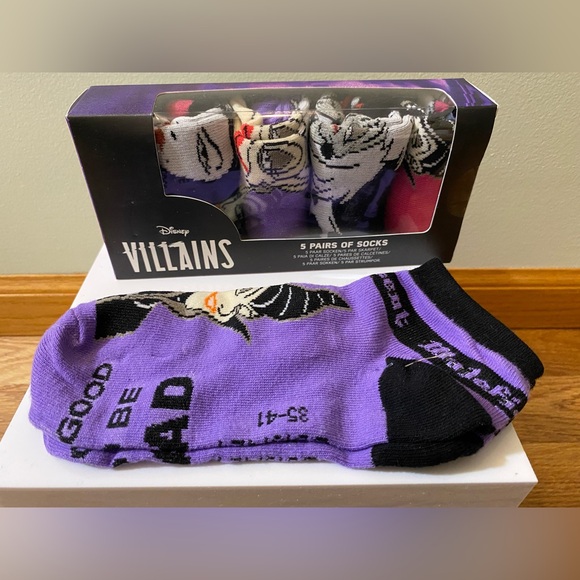 Disney | Accessories | Disney Villains Casual Socks 5 Pack Size 49 ...